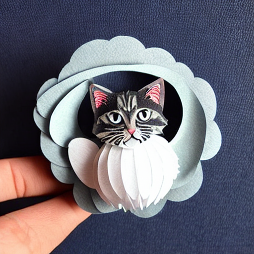 20240421 - PaperCut, cute kitten:stable_diffusion_papercut:2258977514 ...